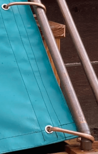 Tarps used as Outdoor Storage Bin Covers